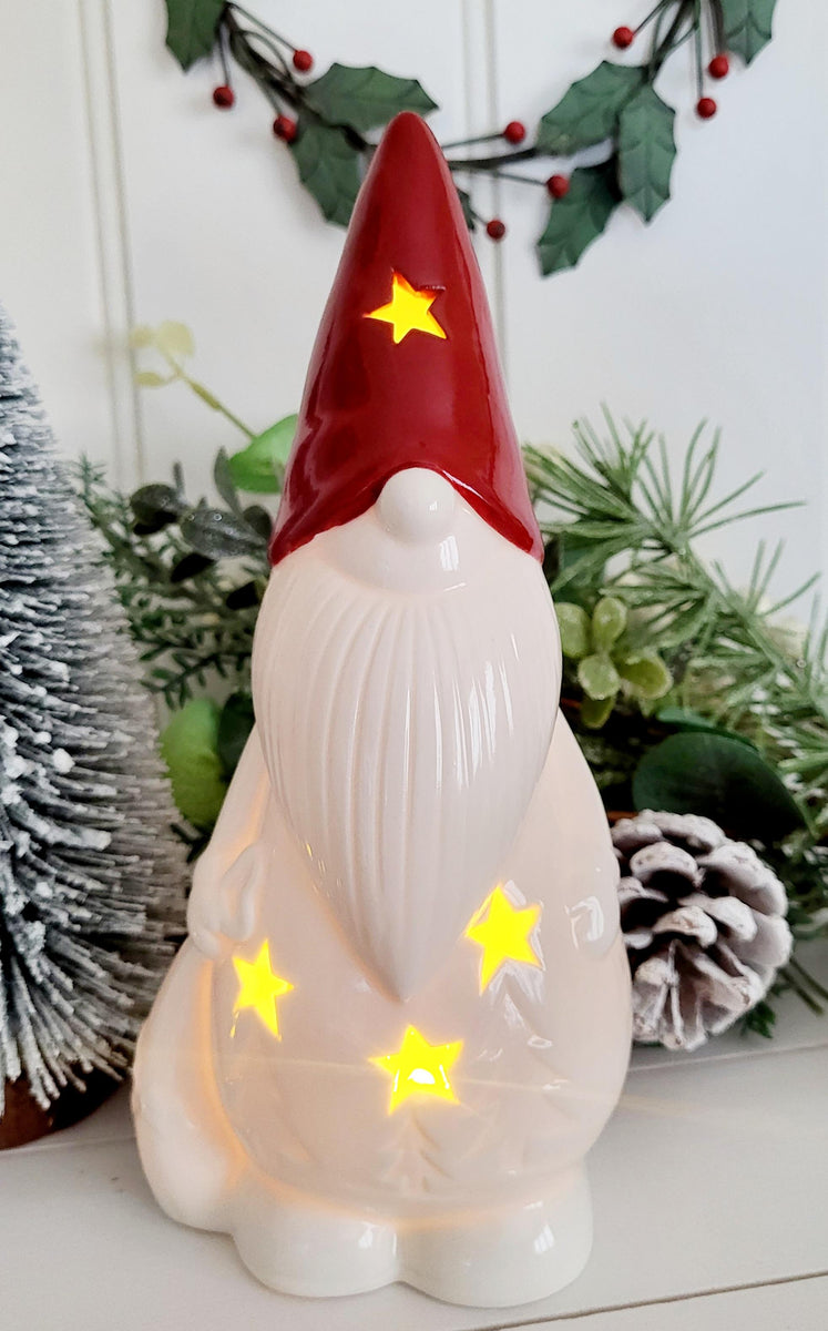 White LED Santa with Red Hat – EllieGrey