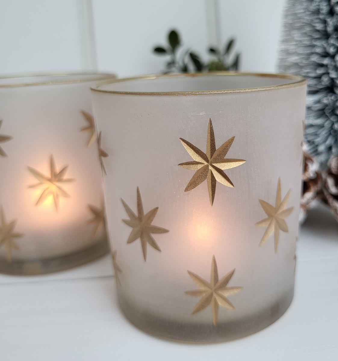 Frosted Star tea light Holder - Gold – EllieGrey